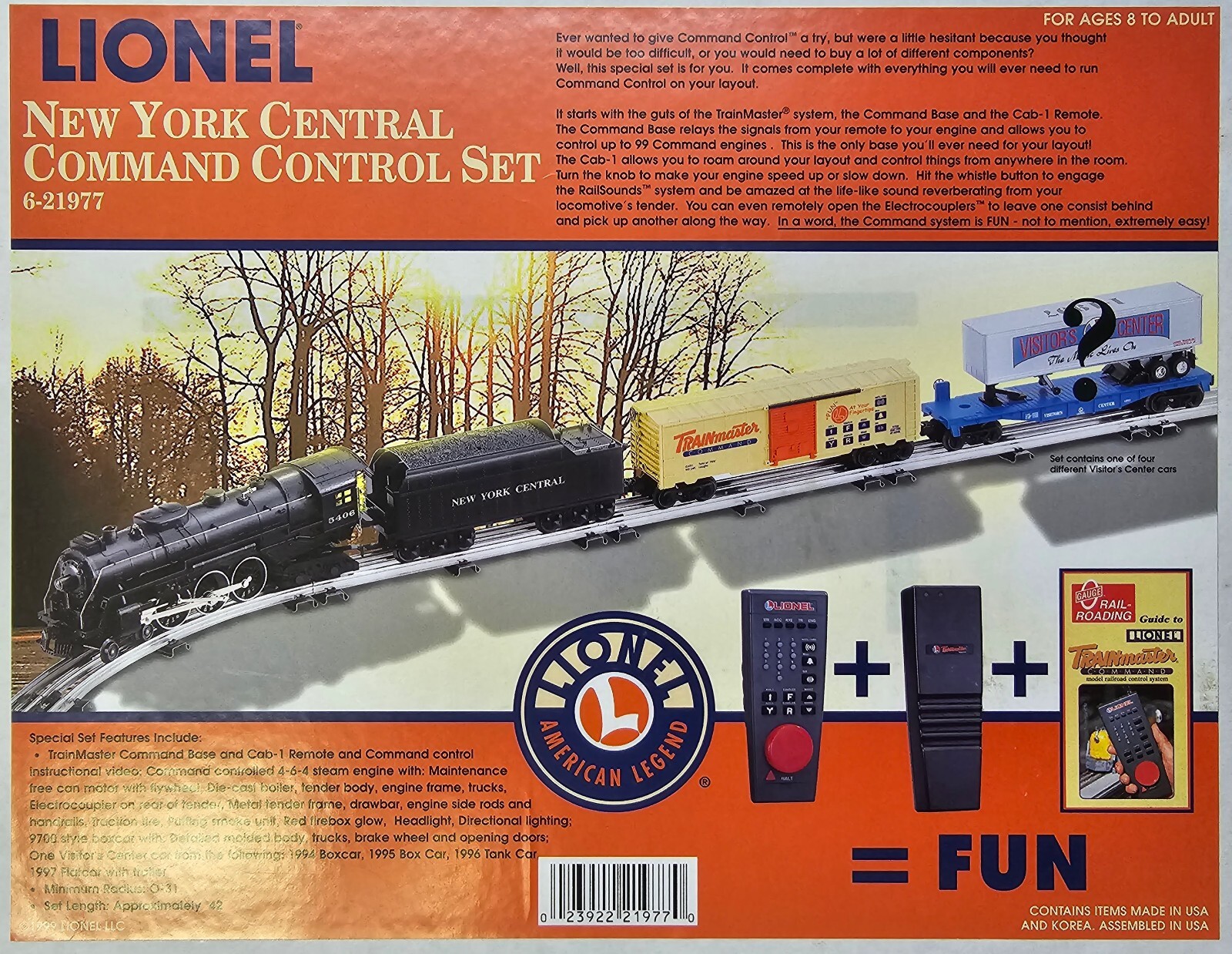 LIONEL NEW YORK CENTRAL COMMAND CONTROL SET #6-21977 O-GAUGE AS ...