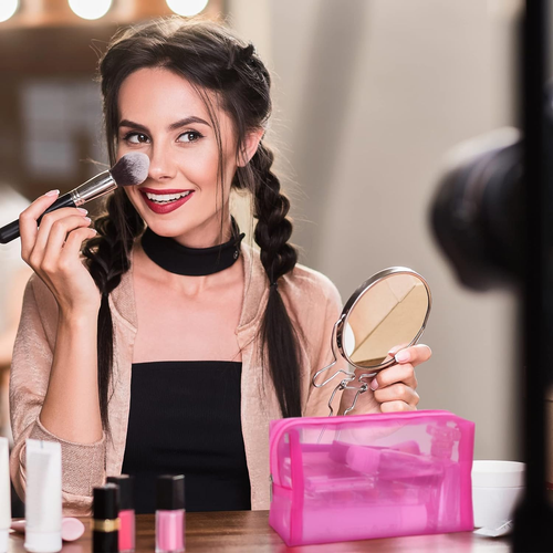 3 Pieces Mesh Cosmetic Bag Mesh Makeup Bags Zipper Pouch for Offices ...