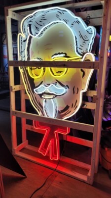 New KFC Colonel Porcelain Sign w/Neon 60 IN W x 84 IN H | eBay