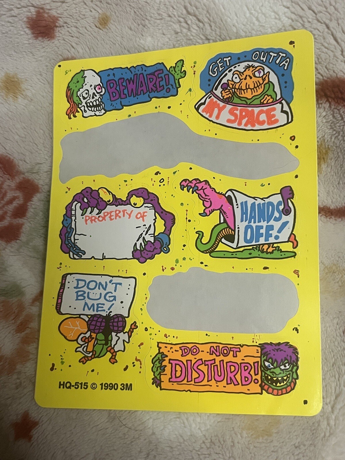 90’s Vintage Post-it Removable Sticker Sheet Monsters Do Not Disturb ...