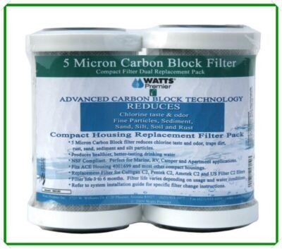 Watts Premier 560100 5-Inch Filter, 2-Pack same fit as C2 Water Filter ...