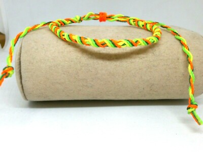 Lot 4 Neon Thread Bracelets/Ankle - Waxed Thread - Adjustable | eBay ...