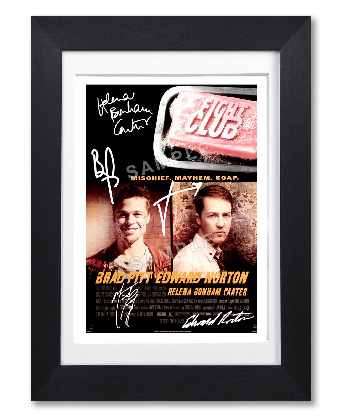FIGHT CLUB CAST SIGNED POSTER PRINT PHOTO AUTOGRAPH GIFT MOVIE FILM ...