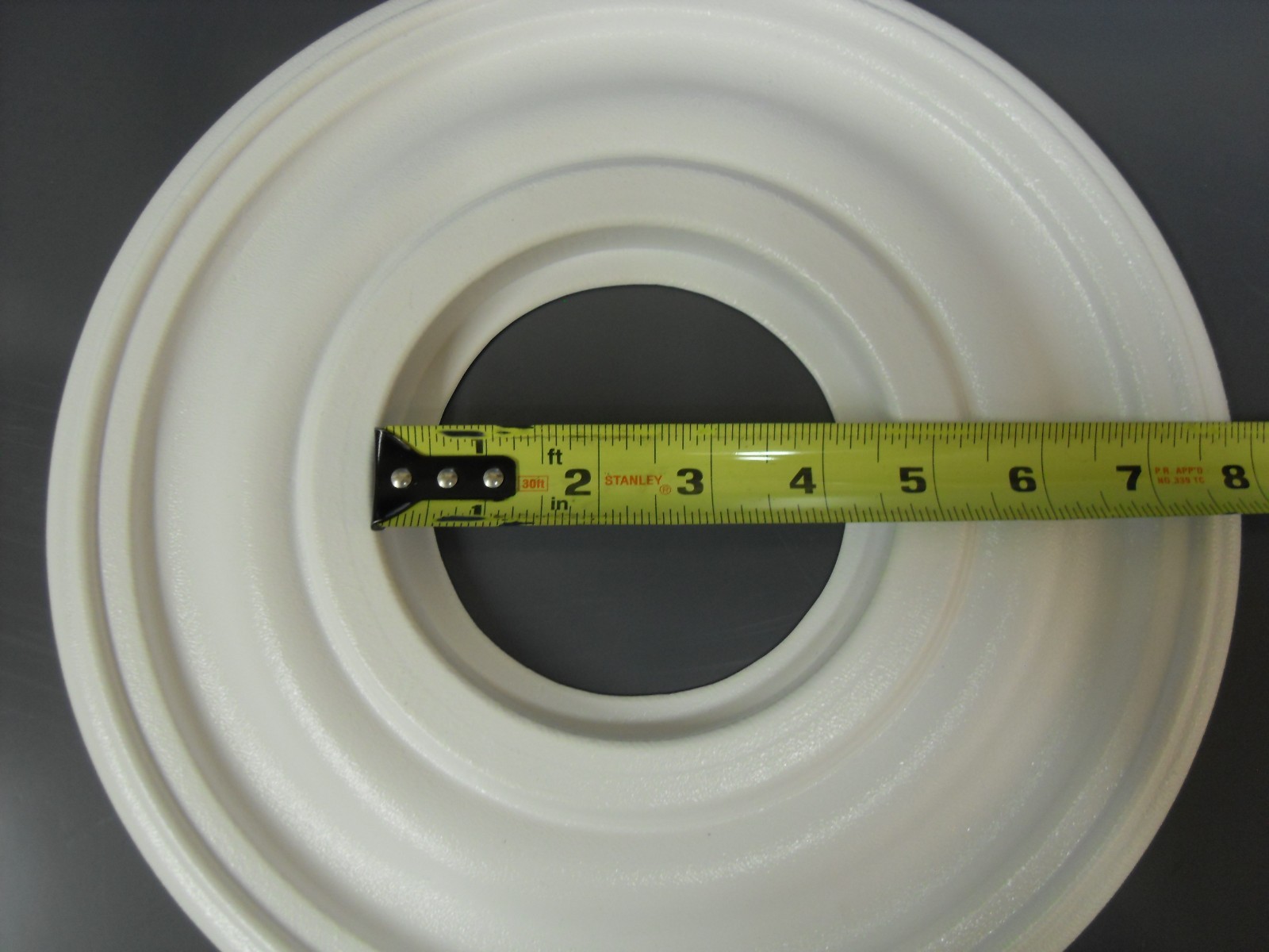 12" White Henta Mini Plano Medallion Paintable ABS Plastic Lighting ...