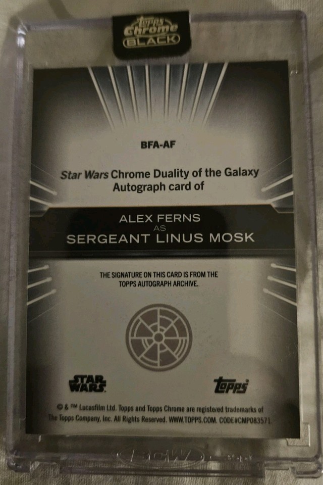 2024 Topps Star Wars Chrome Black Sergeant Linus Mosk Auto /25 #BFA-AF ...