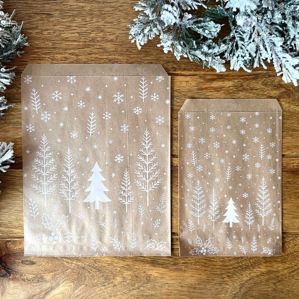Christmas Gift Bags with Handles or Counter Bags Paper Eco Winter ...