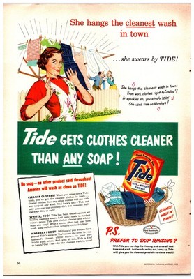 Vintage Original 1951 Tide Laundry Soap Print Ad (8 x 12in ...