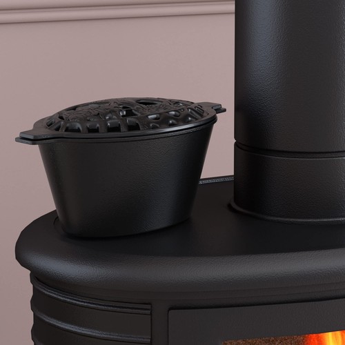 Woodstove Steamer Stove Humidifier Cast Iron Lattice Top Rust Resistant ...