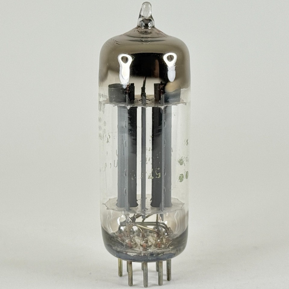 (1) Tested GE 6CG7 Tube Green Letters Gray Plates Horseshoe Getter Twin ...