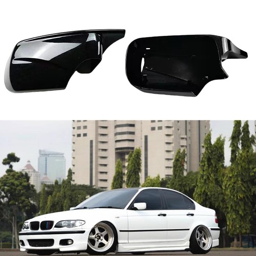 Gloss Black Car Rear Side Mirror Cover For BMW 3 Series E46 4Door 1998 ...