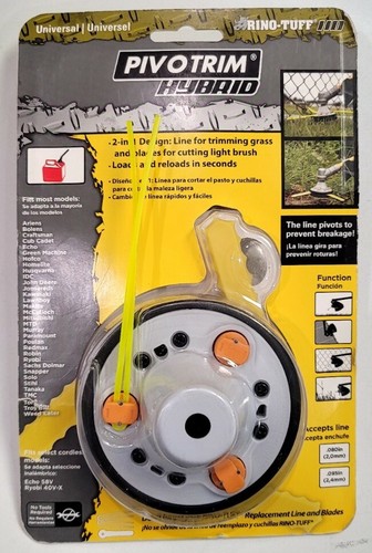 Pivotrim Rino Tuff Universal Hybrid String and Bladed Trimmer Head ...