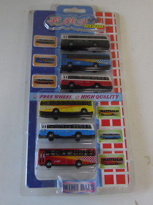 Bus Collection Bus Model Mini Bus Car Model 1:150 6 Pieces Route Bus ...