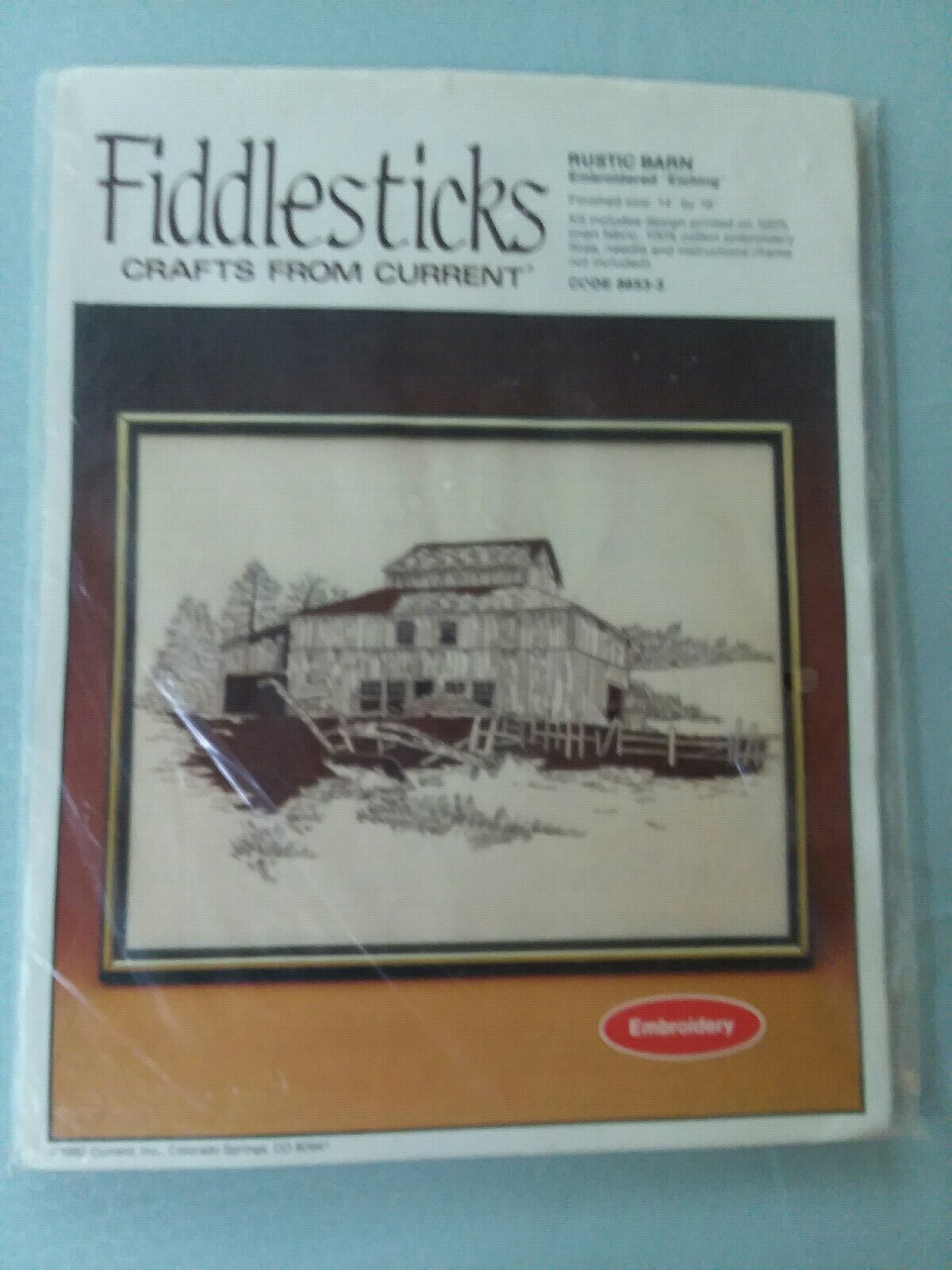 Fiddlesticks Crafts from Current Rustic Barn Embroidered 14x18 Etching ...