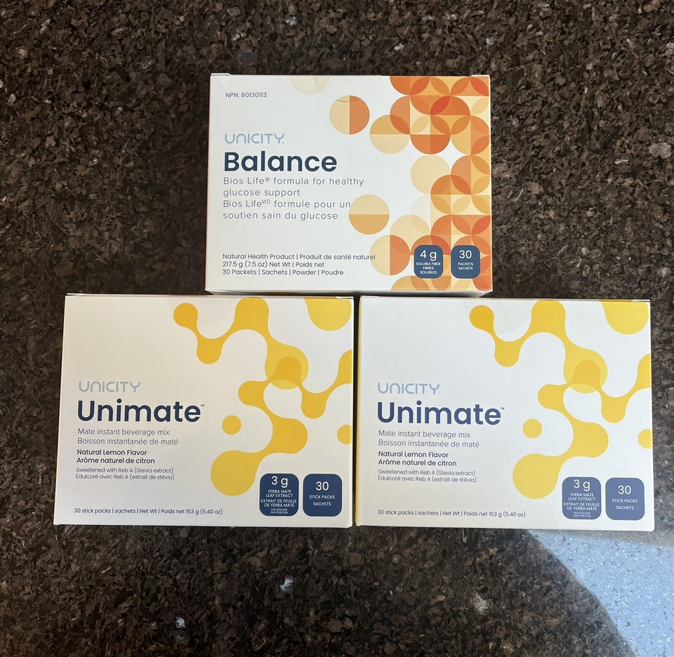 Unicity FEEL GREAT PACK ( 2 Packs Of Unimate Lemon Flavor & 1 Pack of ...