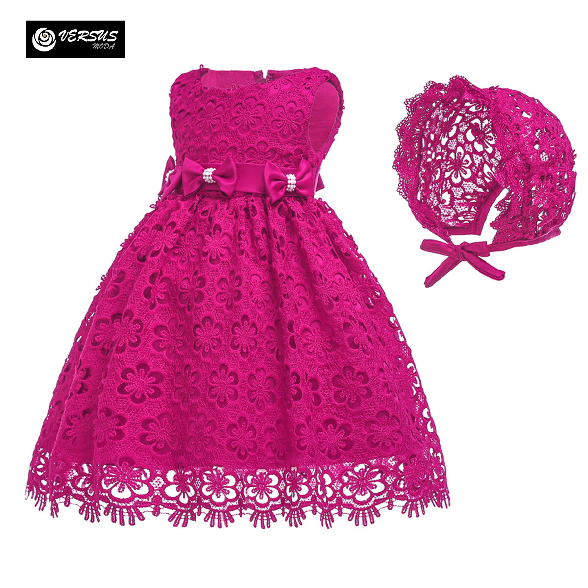 Vestito Bambina Neonata Abito Cerimonia Battesimo Newborn Princess ...