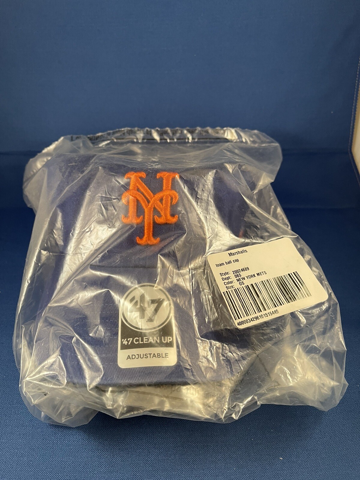 '47 New York Mets MVP Home Blue/Orange Logo Adjustable Strap Hat Cap | eBay