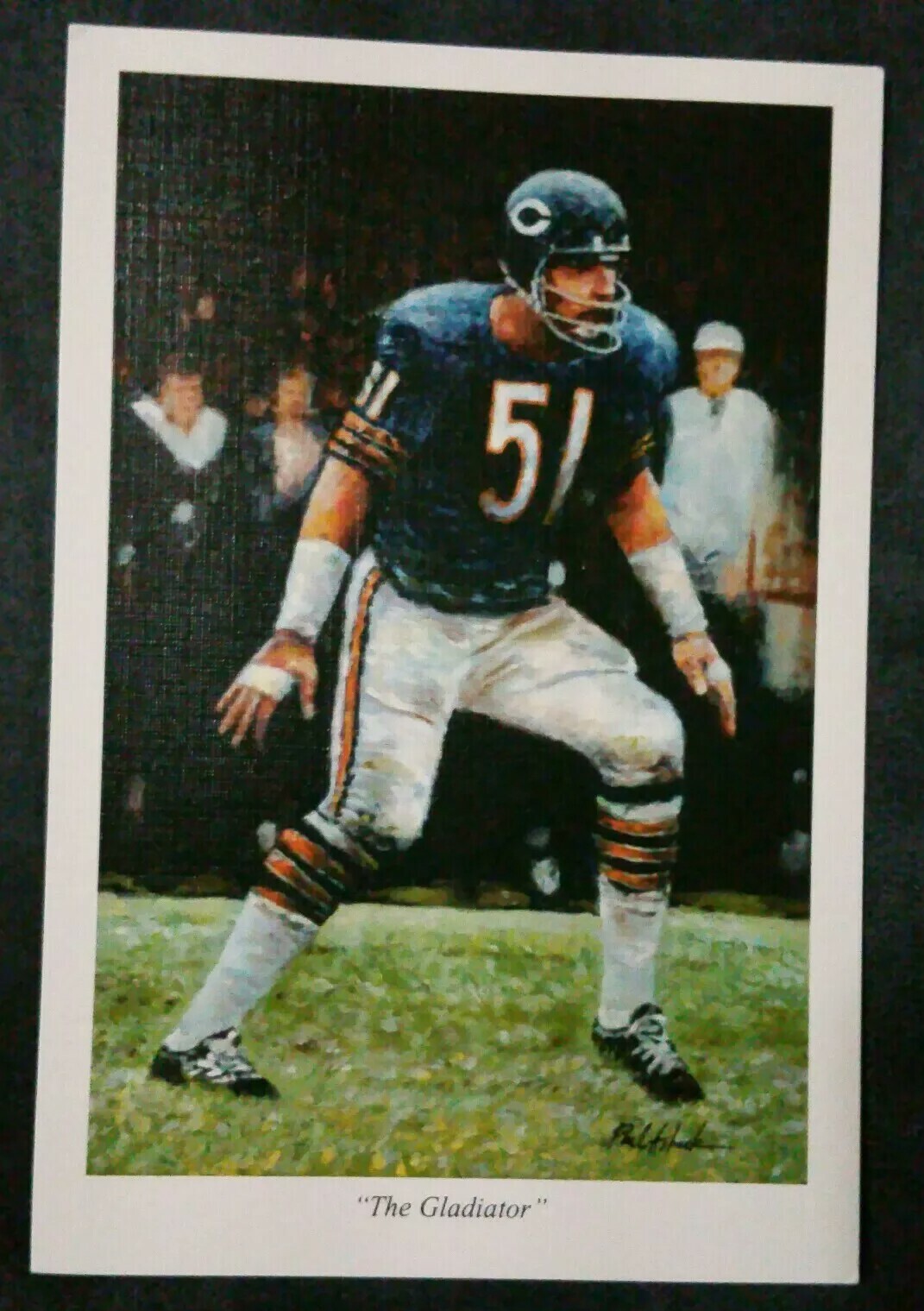 Chicago Bears #51 Dick Butkus Portrait Art Print 4" X 6" By Paul Ashack ...