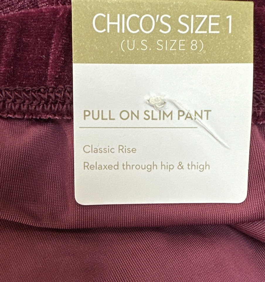 Chico’s Pull On Slim Pant Classic Rise Size:1 (US Size:8) | eBay