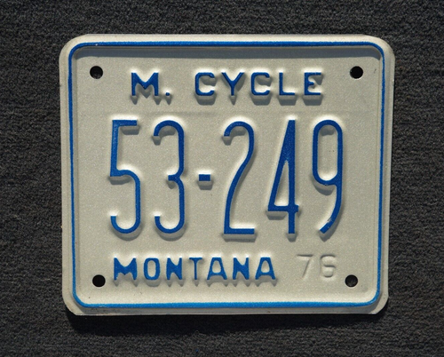 1976 Montana MOTORCYCLE License Plate # 53 - 249 | eBay