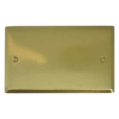 G&H SSB32 Spectrum Plate Satin Brushed Brass 2 Gang Double Blank Plate ...