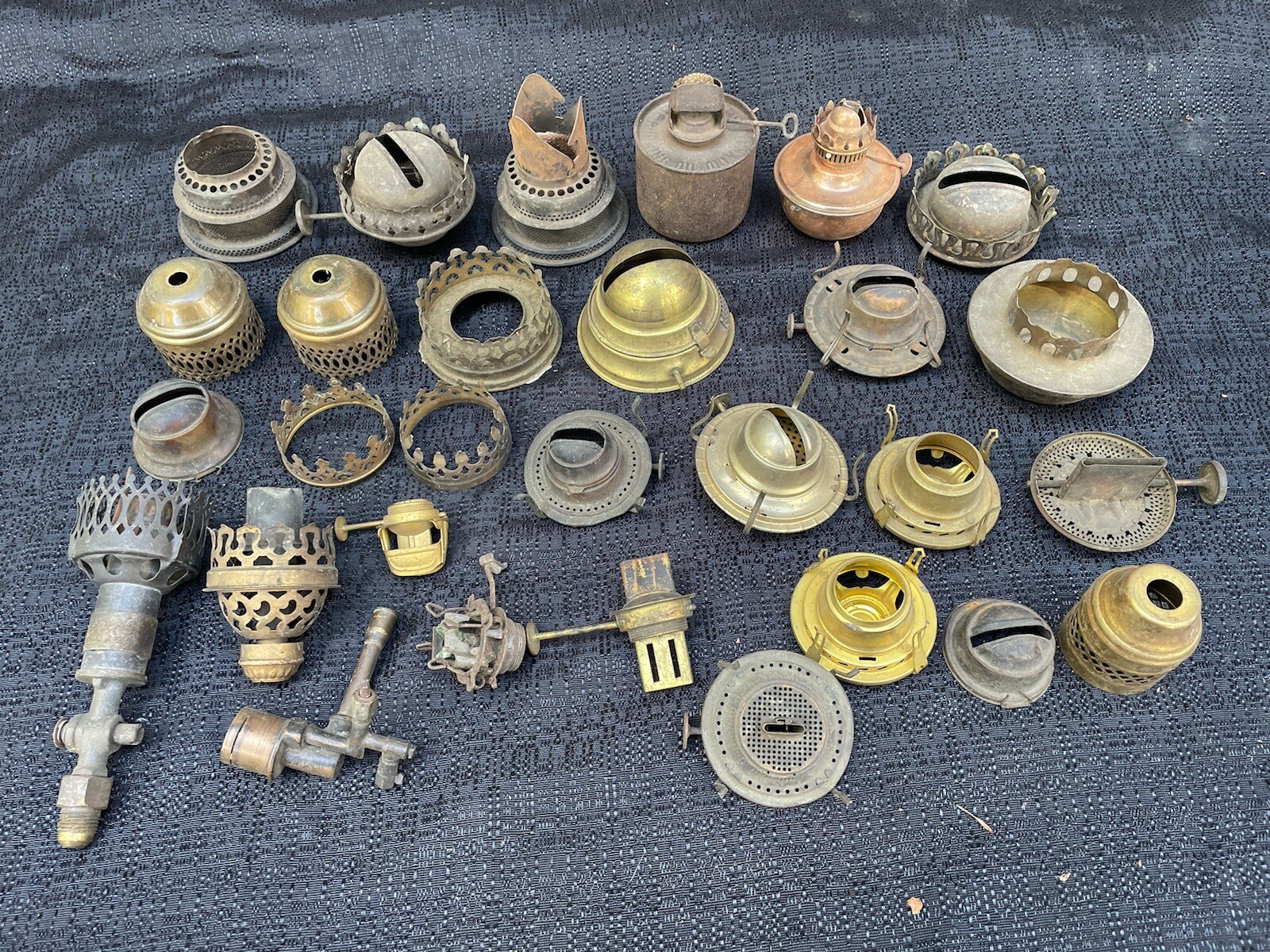 Lot (27) Oil Lamp Parts Repair Replace Burners - Antique Vintage Large ...