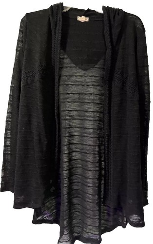Eyeshadow Women’s High-Low Sheer Cardigan Open Front Sweater Size L ...