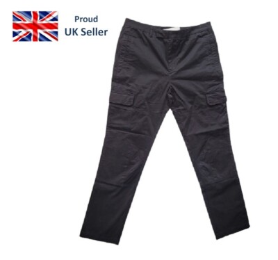 Choixx, Men's Premium Relaxed Cargo Pants. 100% Cotton. Black - UK L ...