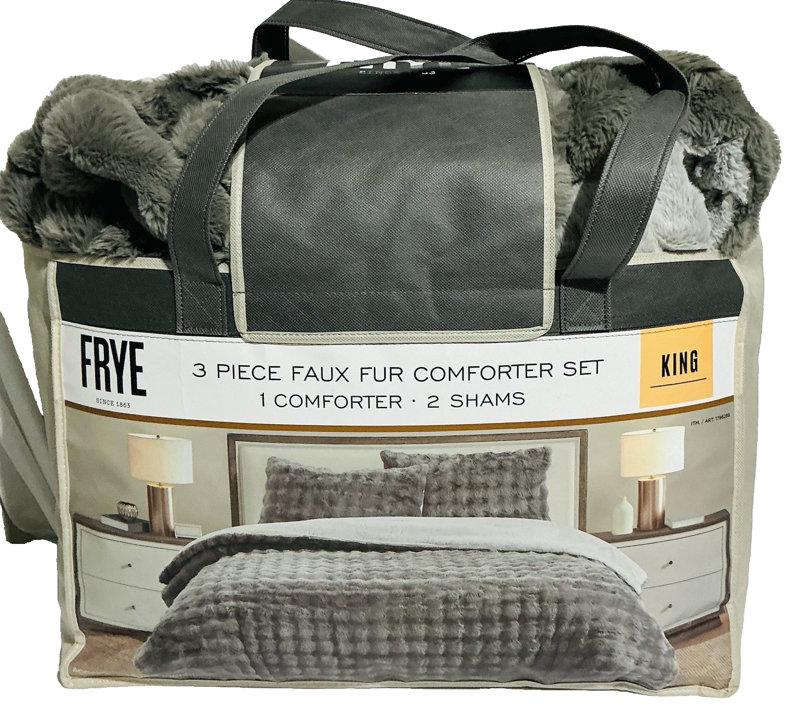 FRYE 1-piece Faux Fur Comforter Set -KING SET-GRAY | eBay