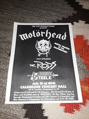 MOTORHEAD in New York * 1983 Original Flyer with The Rods & Virgin ...