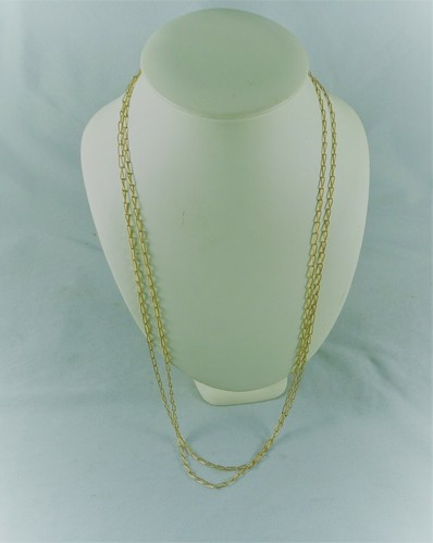 ANTIQUE ESTATE 18CT ROLLED GOLD GF TWIST LINK MUFF CHAIN NECKLACE C ...