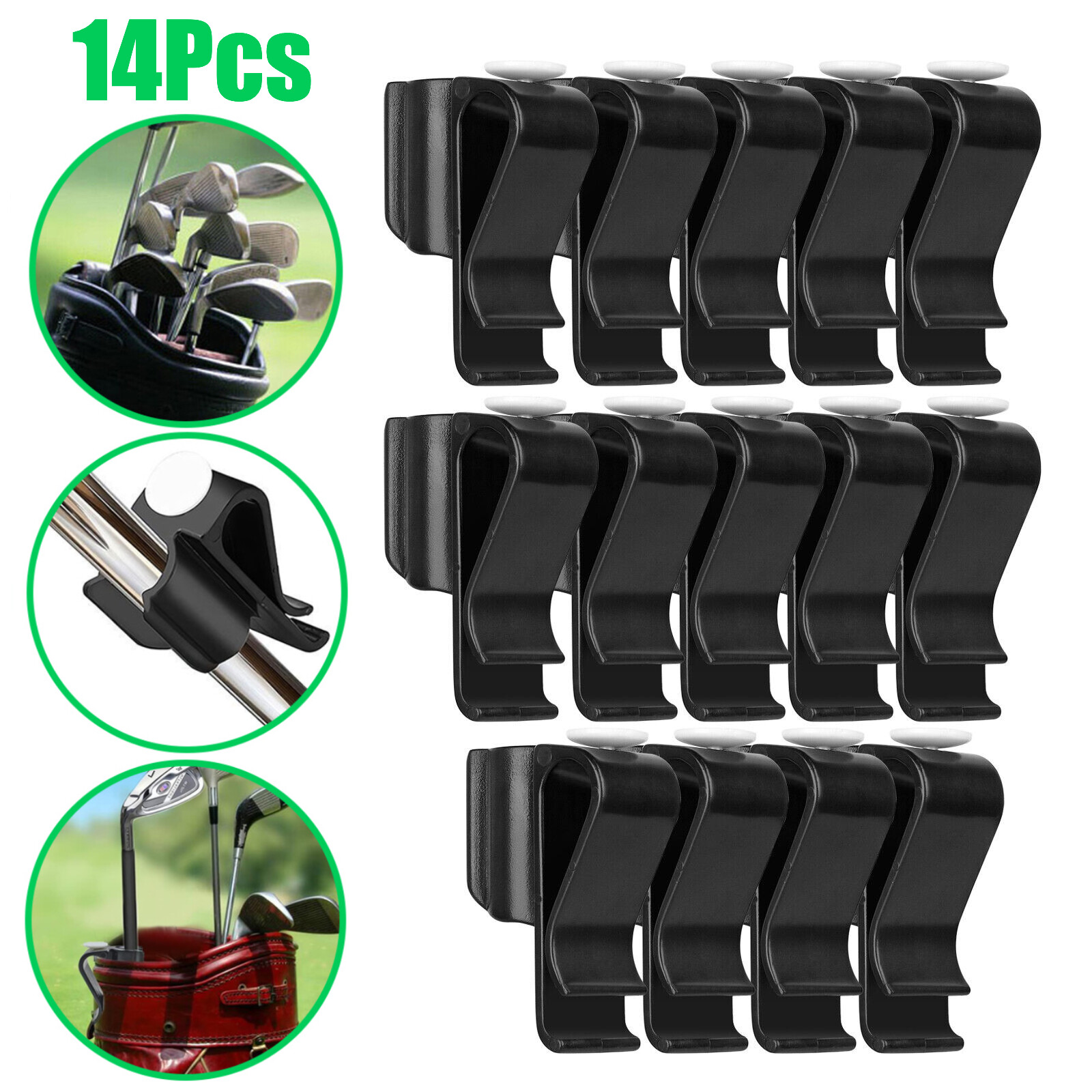 14x Plastic Golf Club Organizer Clip Putter Bag Holder Iron Driver ...