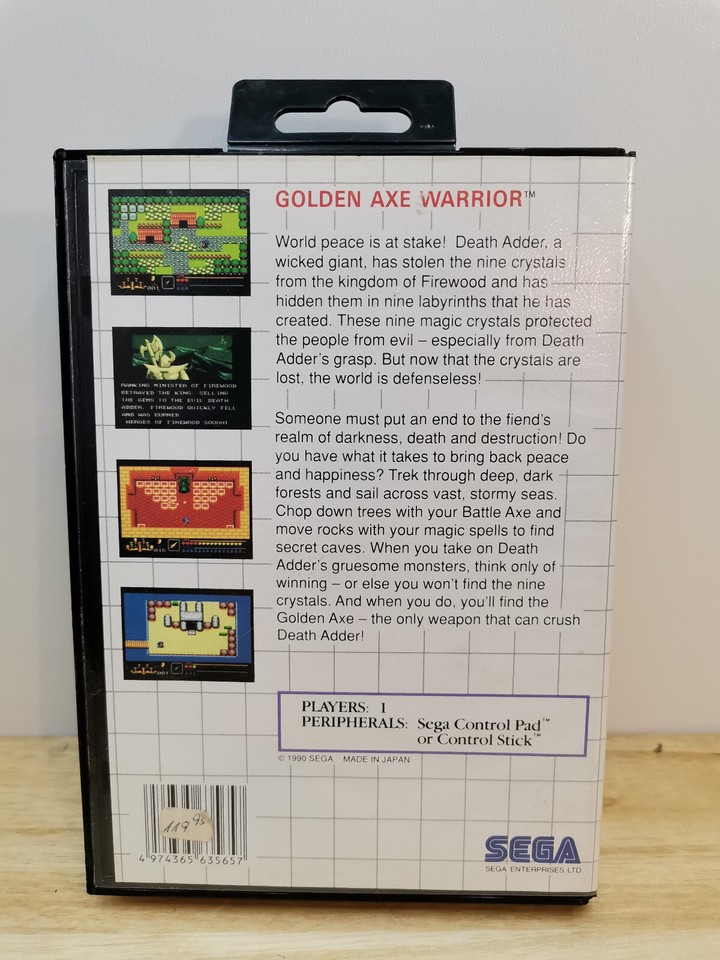 Golden Axe Warrior SEGA Master System Adventure Role-Playing OVP ...