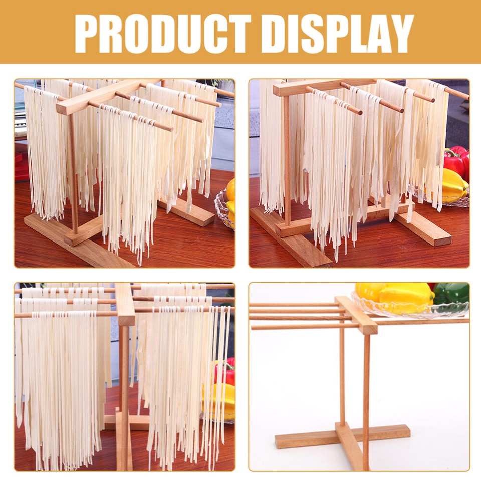 Wooden Pasta Drying Rack Hanging Noodle Spaghetti Fresh Hanger | eBay