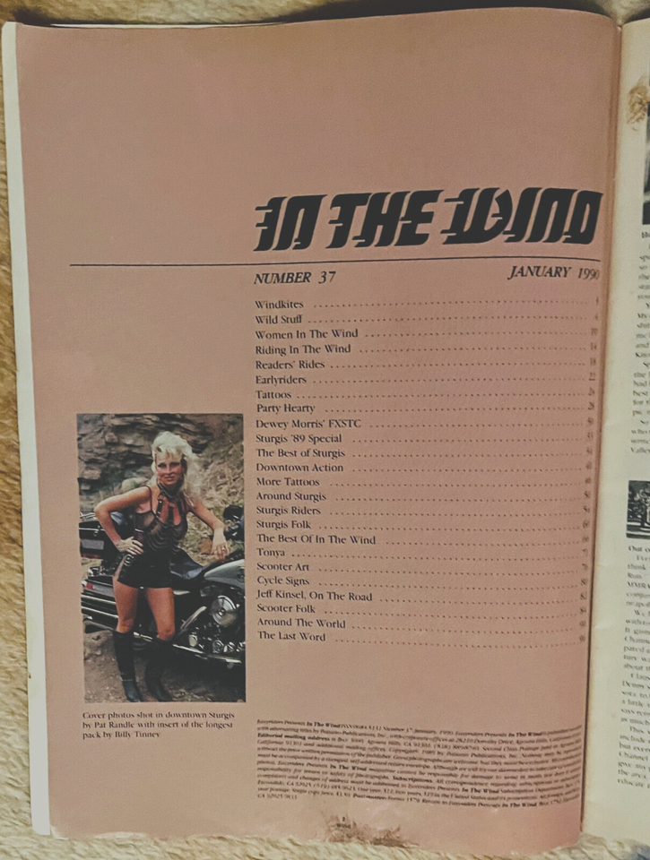 Jan. 1990 EASYRIDERS IN THE WIND Vintage Adult Magazine-Sturgis '89 ...