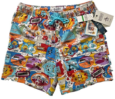 Original Penguin Lined Swim Trunks Size L Jethro Haynes Print | eBay