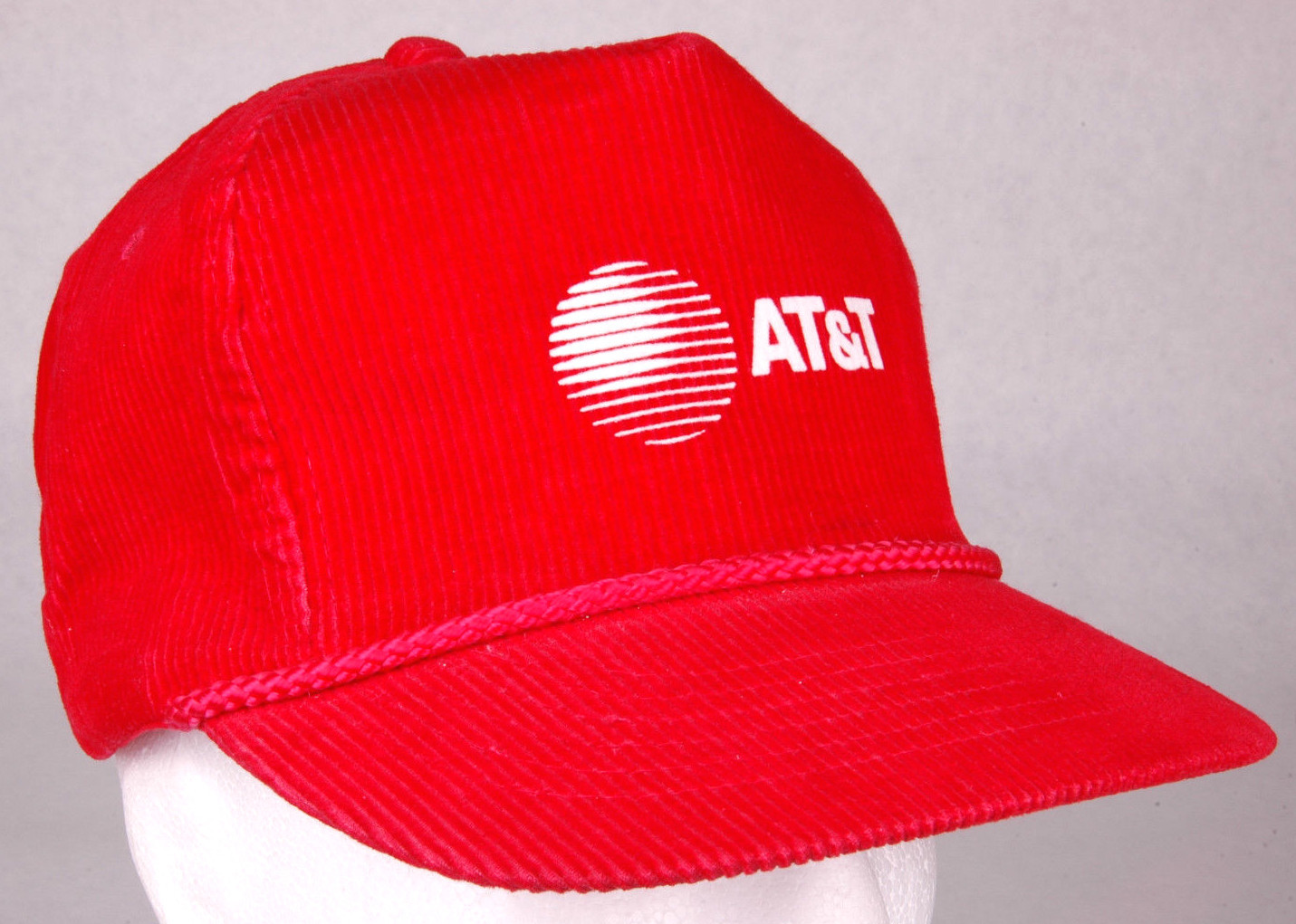 Vtg AT&T Telephone Trucker Hat-Red-Corduroy-Rope Bill-Logo-Retro-Mesh ...