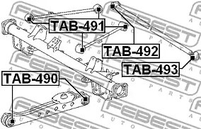 TAB-491 QUERLENKER LAGER LAGERBUCHSE HINTEN FEBEST FÜR TOYOTA PROBOX ...