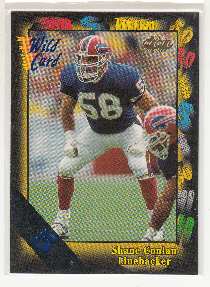 SHANE CONLAN 1991 Wild Card NFL #29 Parallel 5 Stripe Buffalo Bills ...