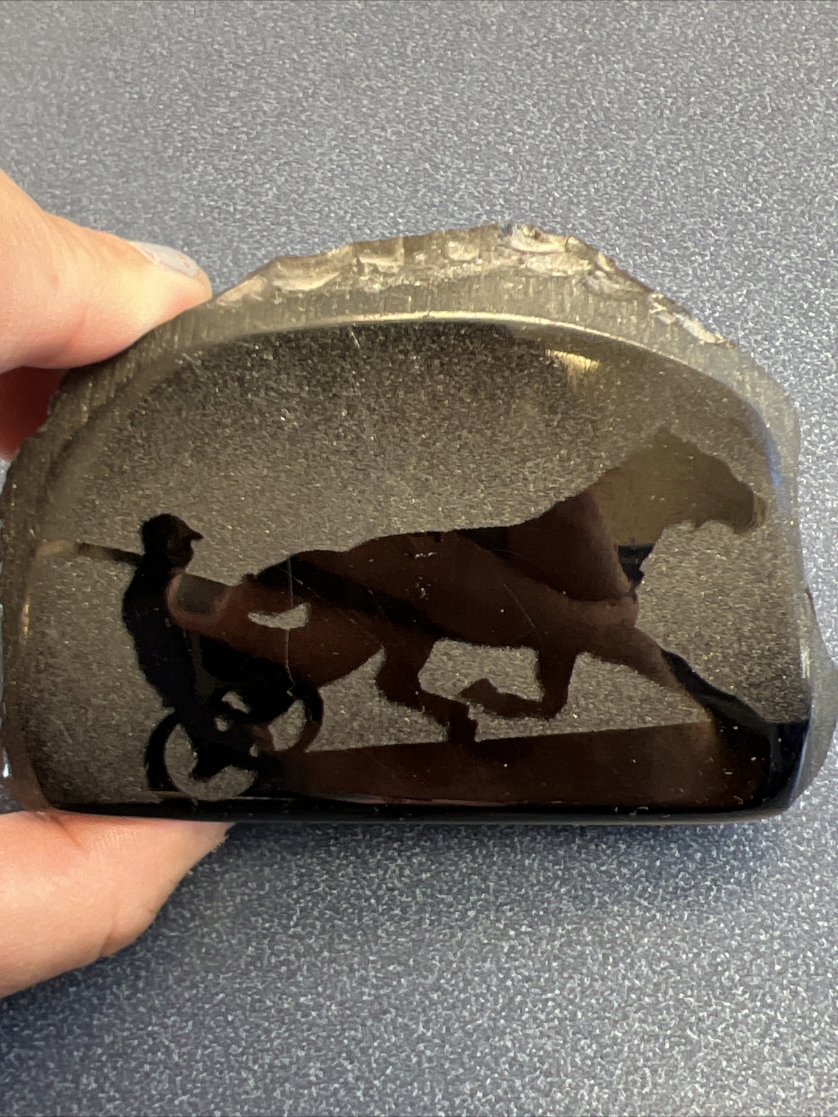 Vintage Horse Racing Paperweight Handcrafted From Penna Coal Souvenir ...