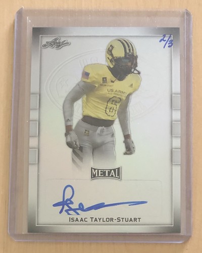 Isaac Taylor-Stuart 2018 Leaf Army Metal Silver Auto 2/3 USC Trojans ...