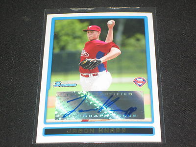 JASON KNAPP PHILLIES BOWMAN ROOKIE SIGNED AUTOGRAPHED CERTIFIED ...