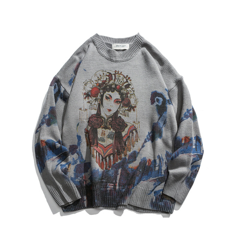 Mens Chinese Ethnic Knit Sweater Jumper Thermal Pullover Warm Winter ...