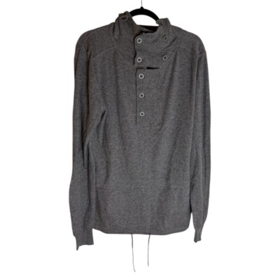 Mens All Saints Alpha Hoody Sweater Cotton Wool Blend Gray Size Large ...