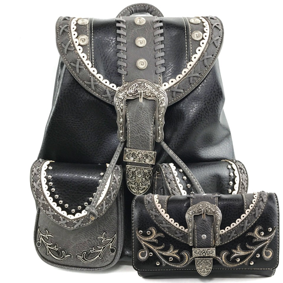 Justin West Trendy Western Rhinestone Concealed Carry Backpack and ...