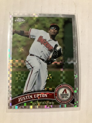 2011 Topps Chrome Xfractor 38 Justin Upton Diamondbacks Baseball Card ...