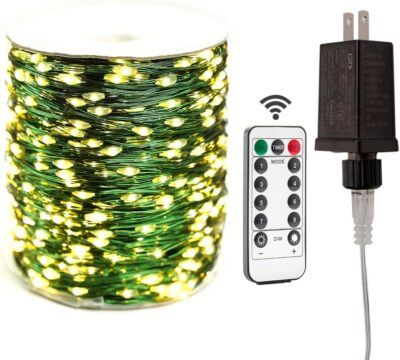 400Ft 1000 LED Lights Outdoor Christmas Lights 8 Modes Tree Lights ...
