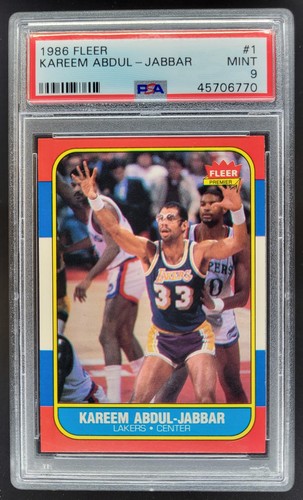 1986-87 Fleer Kareem Abdul-Jabbar #1 PSA 9 Los Angeles Lakers BS7 | eBay