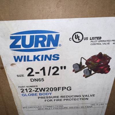 NEW ZURN 212-ZW209FPG Fire Protection 2-1/2"" DN65 Pressure Reducing ...