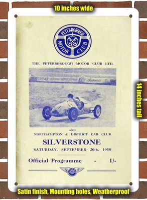 METAL SIGN - 1958 Silverstone Circuit Racing Program - 10x14 inches | eBay