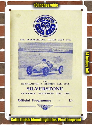 METAL SIGN - 1958 Silverstone Circuit Racing Program - 10x14 inches | eBay